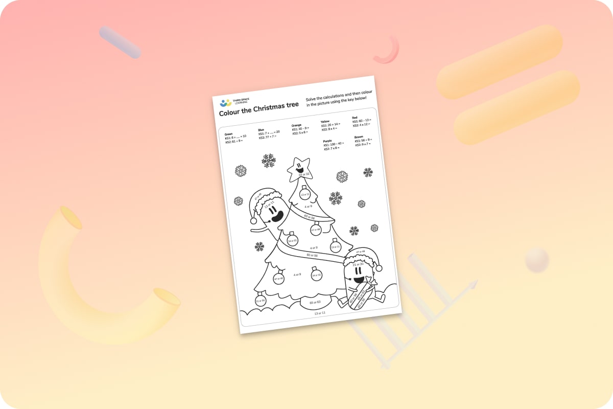 Christmas Maths Calculation Colouring Worksheet | Maths Hub | Third ...