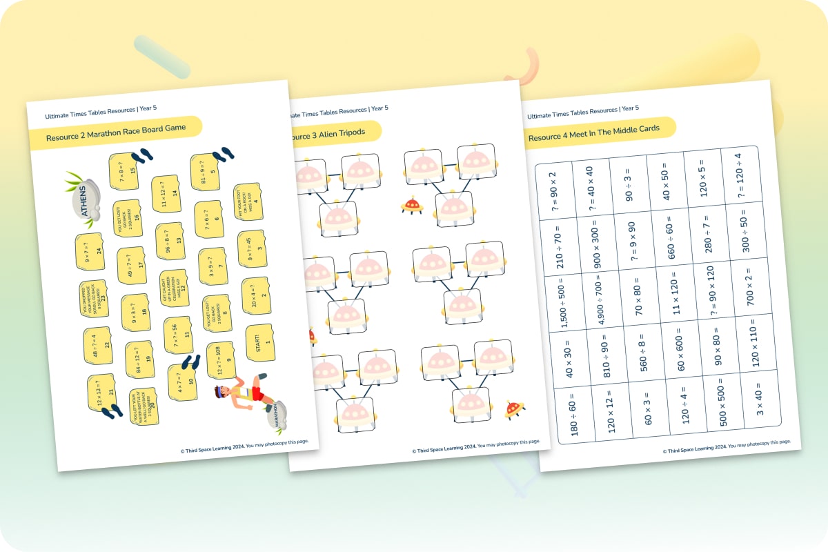Ultimate Times Tables Resource Pack Year 5 | Maths Hub | Third Space ...