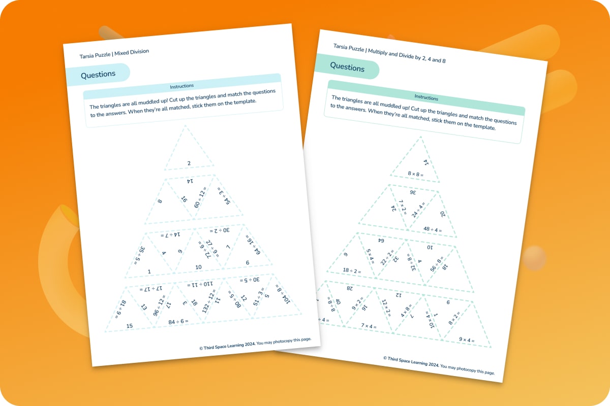 Tarsia Puzzles Pack Mixed Times Tables KS1 | Maths Hub | Third Space ...