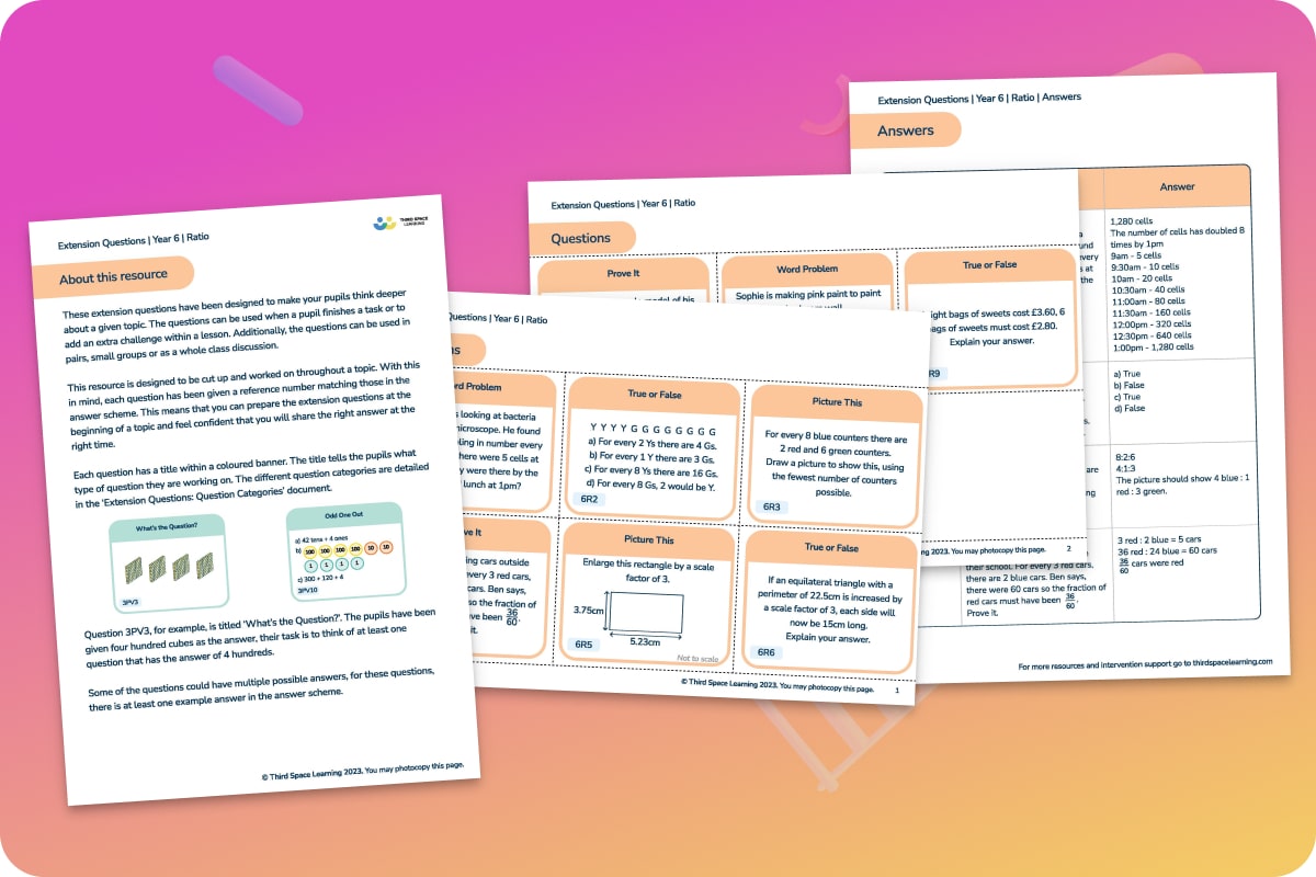 KS1 & KS2 Ratio and Proportion Maths Resources | Third Space Learning ...