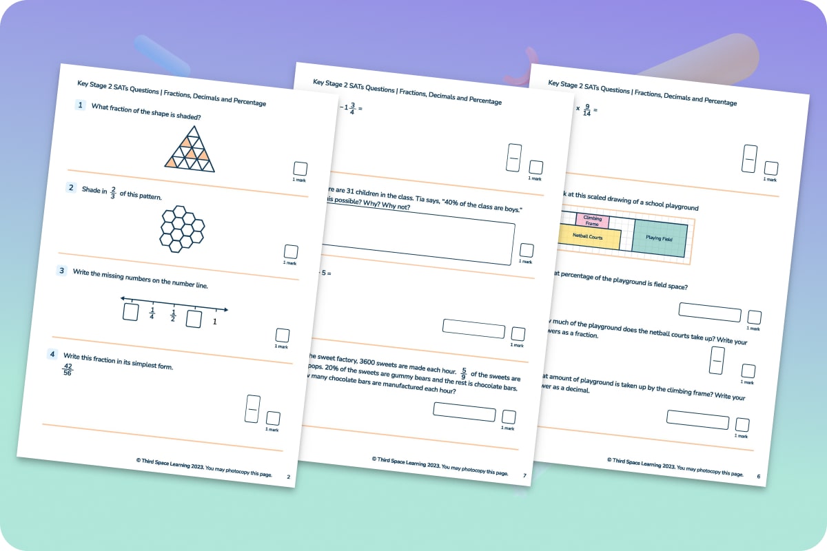 Fractions, Decimals And Percentages SATs Question Pack | Maths Hub ...