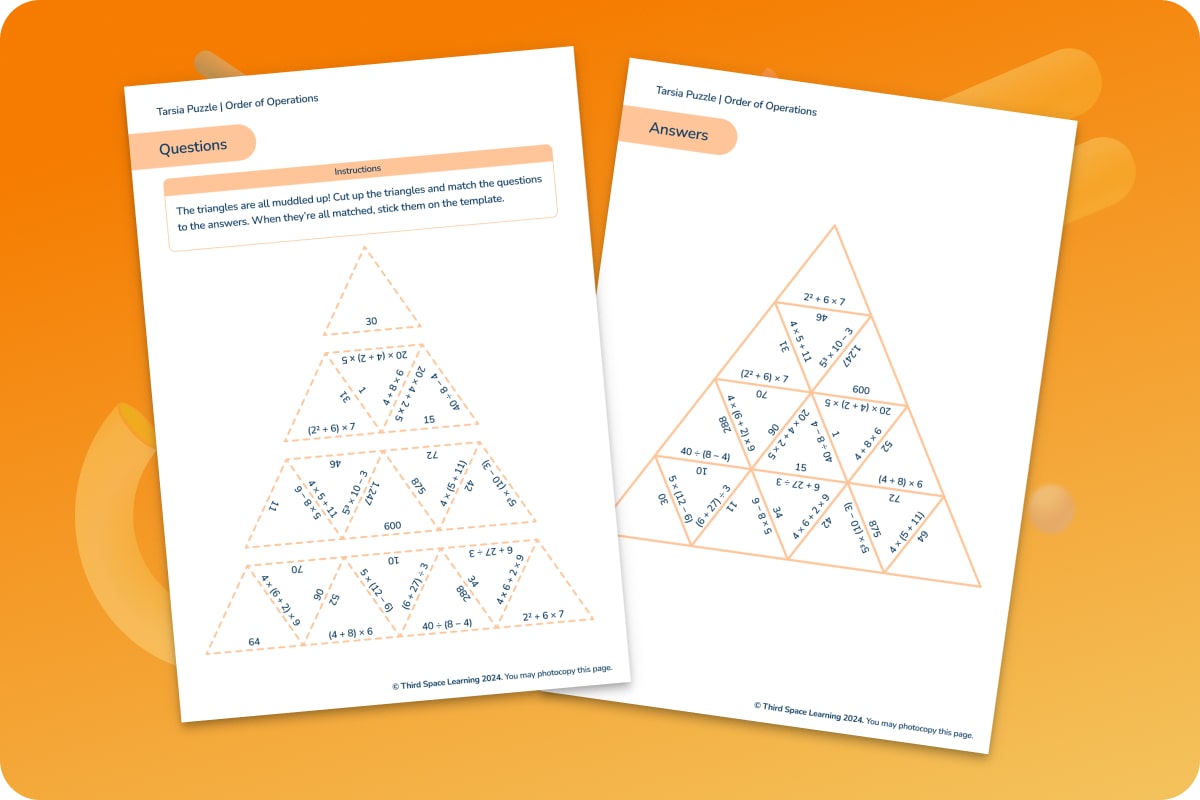 Tarsia Puzzle | Order Of Operations | Year 6