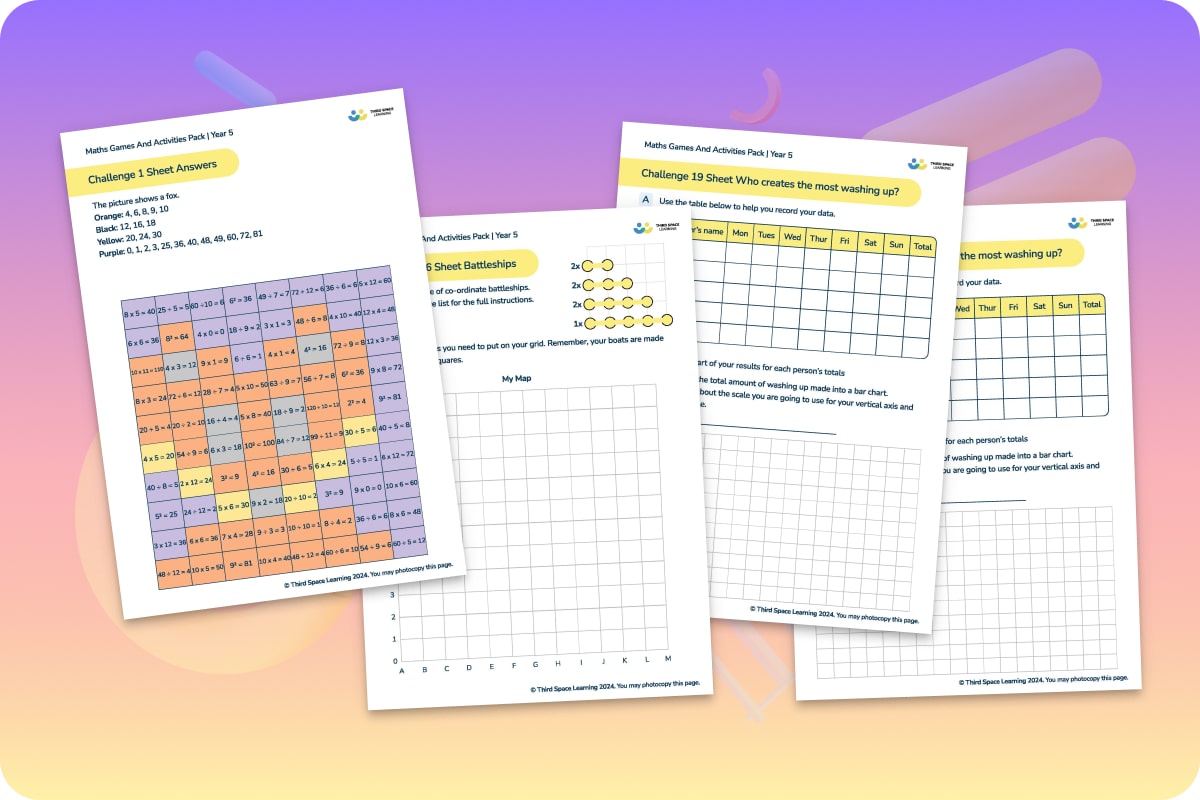 Year 5 Maths Games And Activities Pack | Maths Hub | Third Space Learning