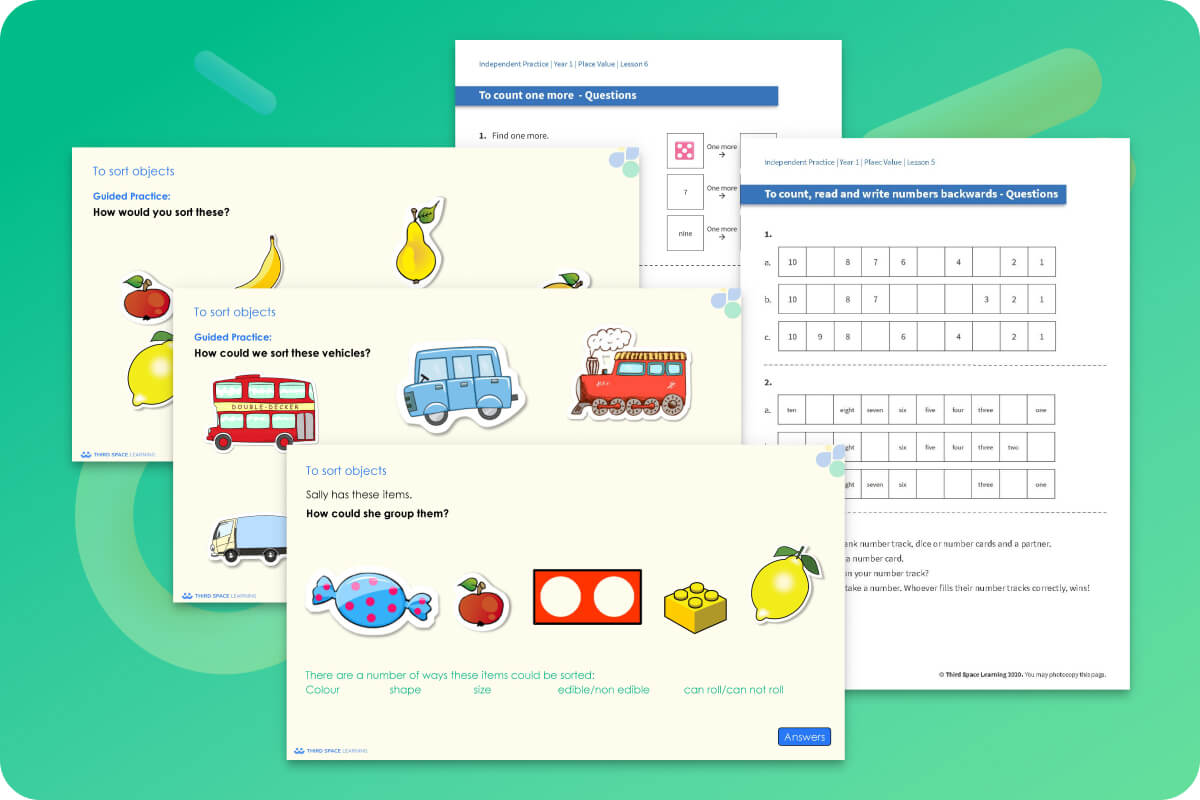 Ready-To-Go Lessons V2 Place Value Within 10 Autumn Block 1 Year 1 ...