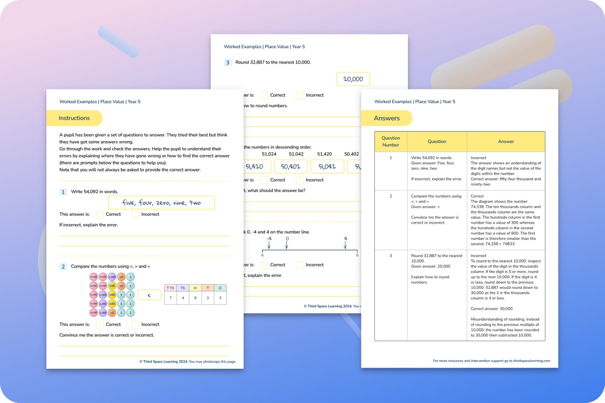 Year 5 Worked Examples Place Value | Maths Hub | Third Space Learning