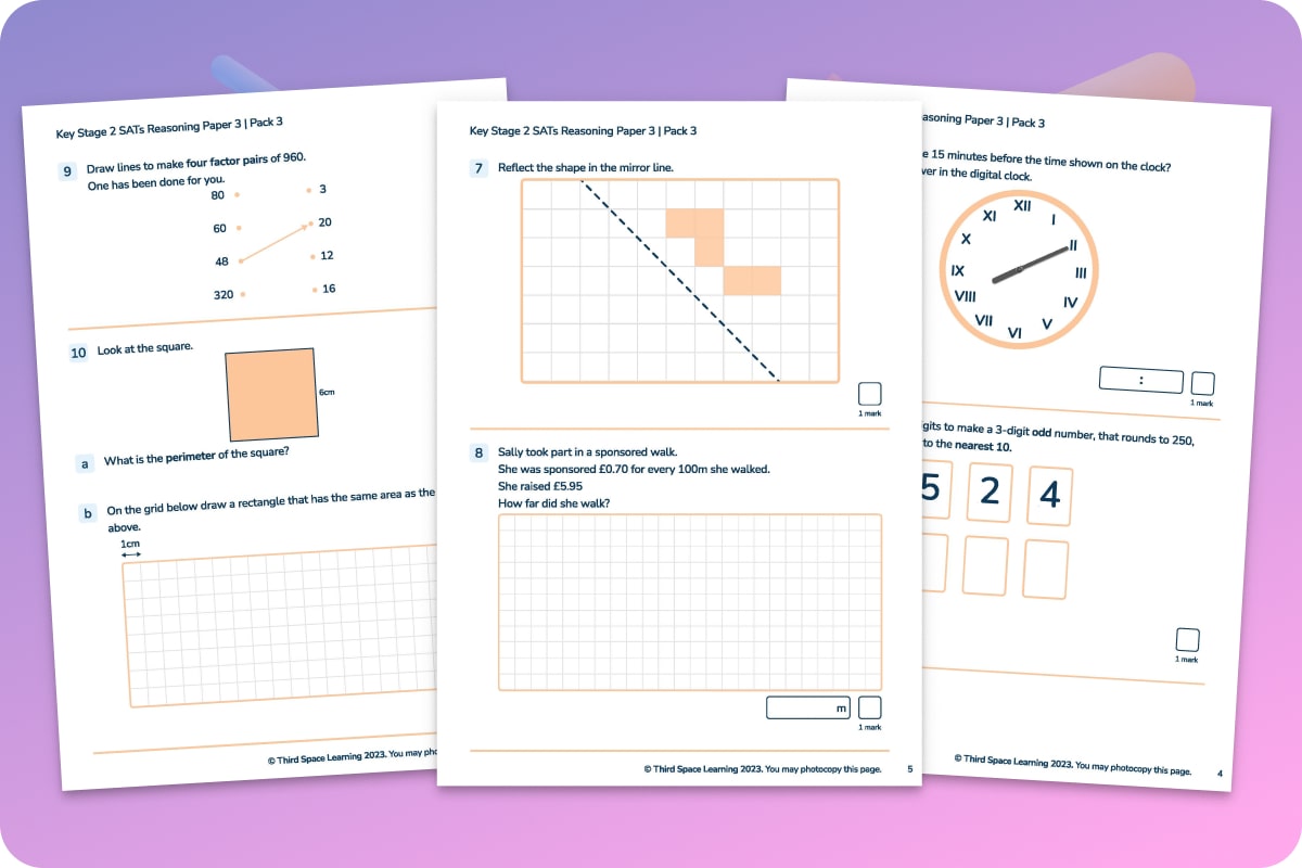 KS2 Maths SATs Practice Papers Pack 3 | Maths Hub | Third Space Learning