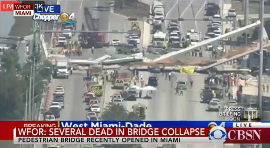 Networks Break In With Miami Bridge Collapse