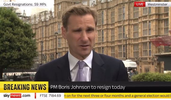 Sky News’ Coverage of Boris Johnson’s Resignation Takes a Weird Turn