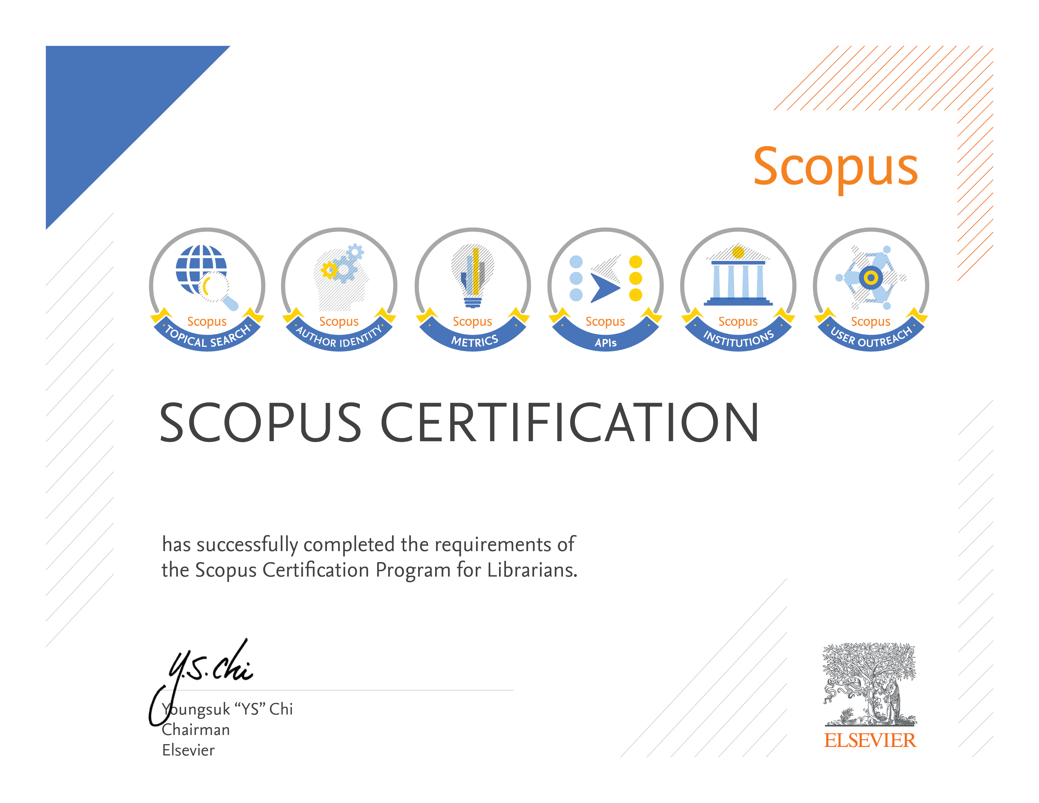 Scopus Certification Program • Elsevier • Accredible • Certificates ...
