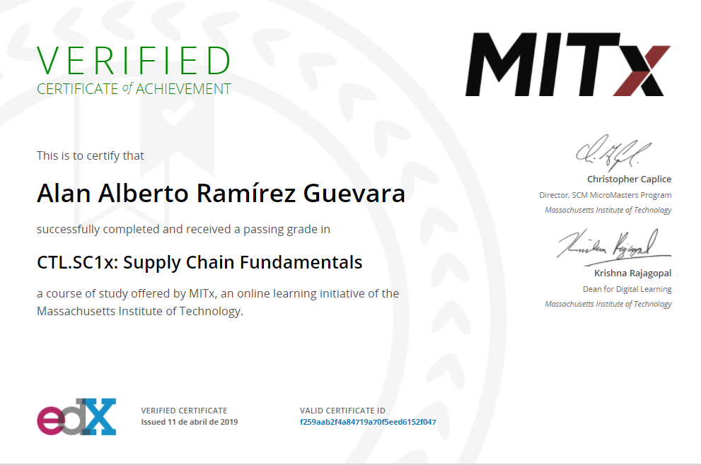 Mitx Certificate