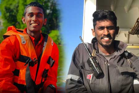 නෞකාවක සේවයට ගිය තරුණයෙකු මුහුදට වැටිලා