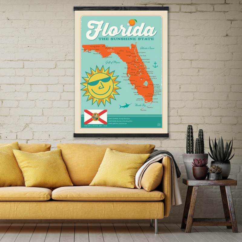 Florida Sunshine State Map