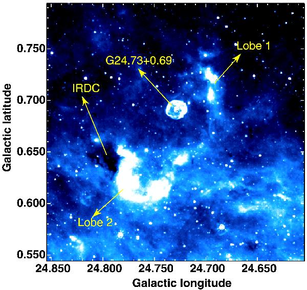 The molecular gas around the luminous blue variable star G24.73+0.69 ...