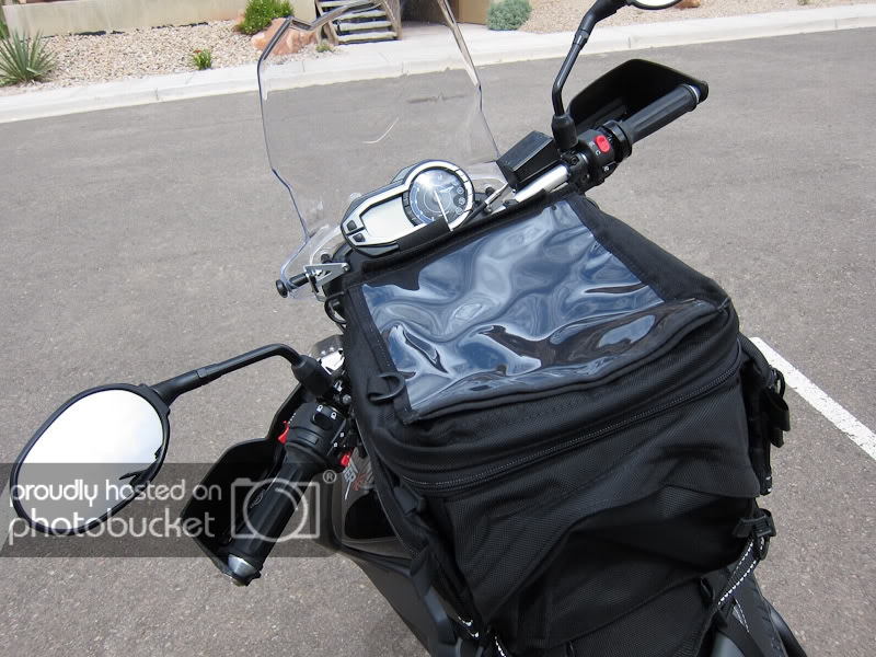 Wolfman Rainier Tank Bag on a Tiger 800 XC | Adventure Rider
