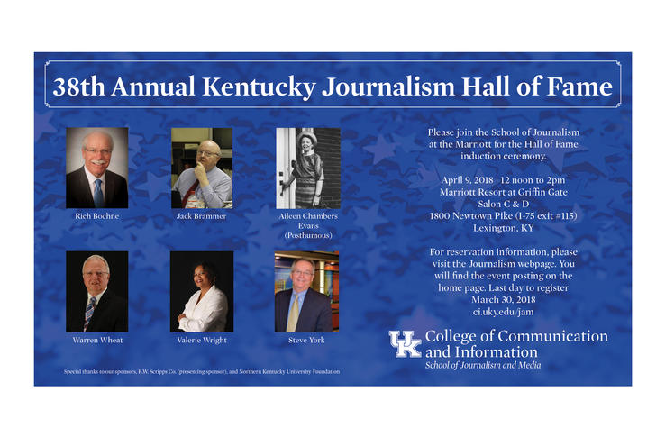 Six to be inducted into Kentucky Journalism Hall of Fame