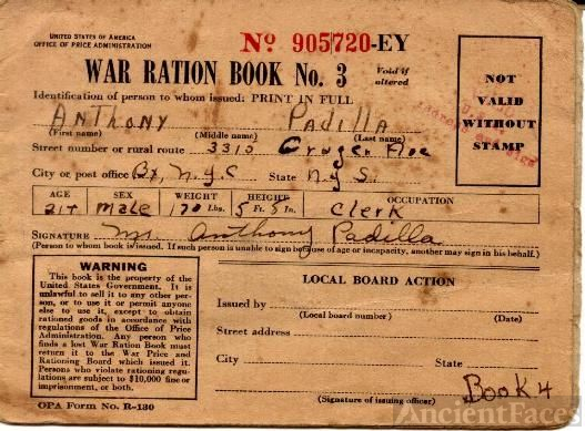 War ration Card Photo