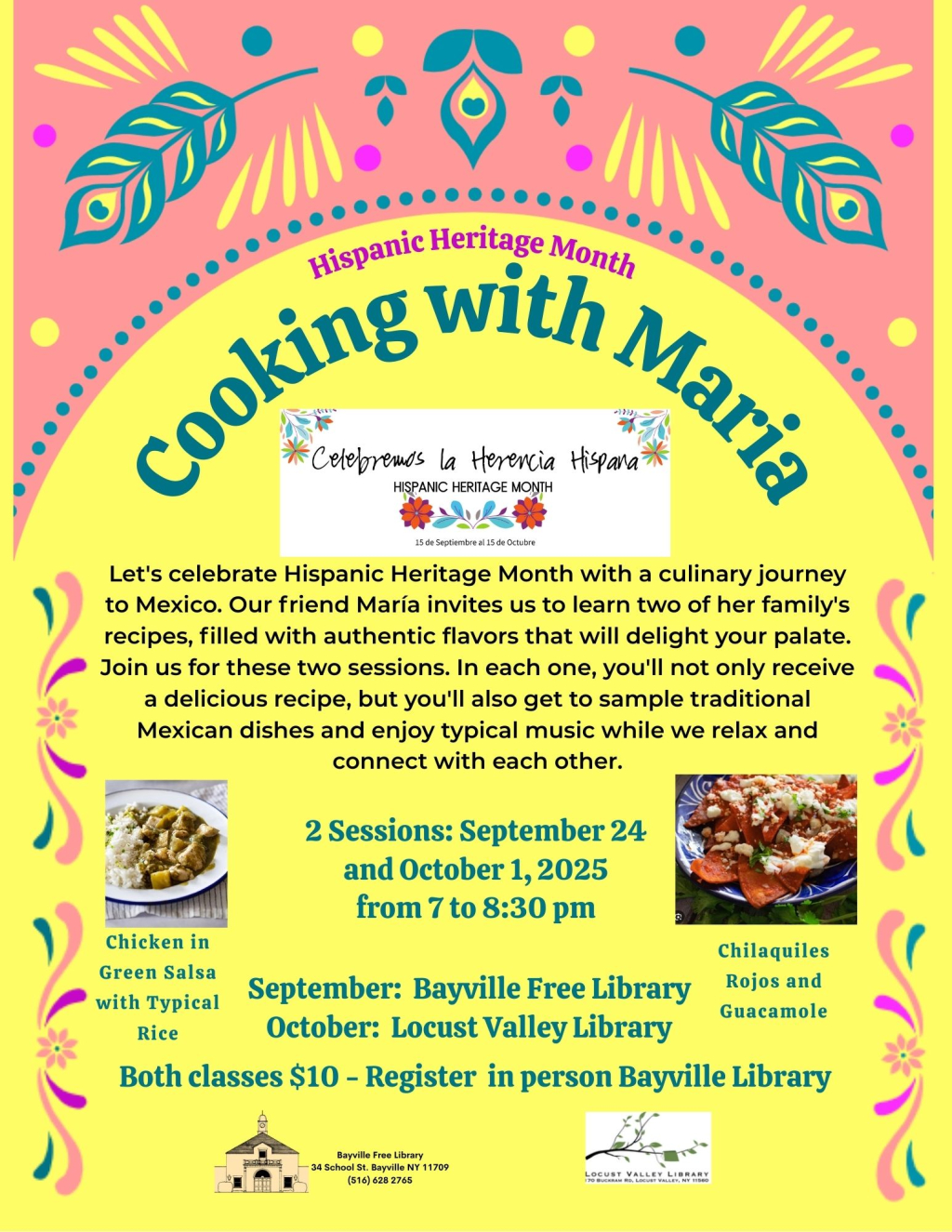 10/01/2025 | Cocinando con Maria | Bayville Free Library