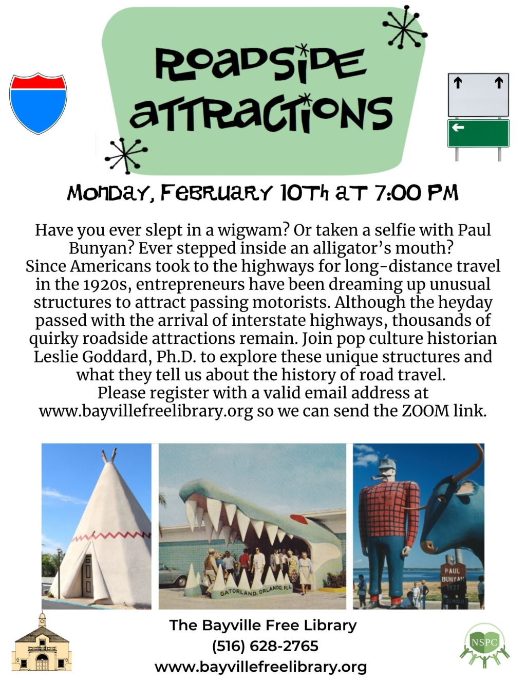 02/10/2025 | Roadside Attractions-Virtual | Bayville Free Library