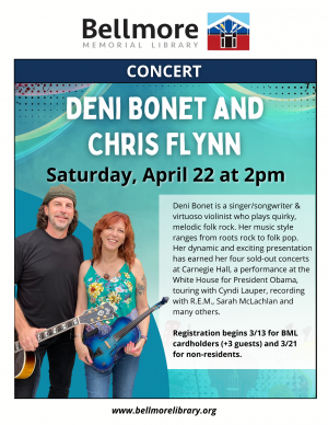 Saturday, April 22, 2023 | Deni Bonet with Chris Flynn in Concert ...