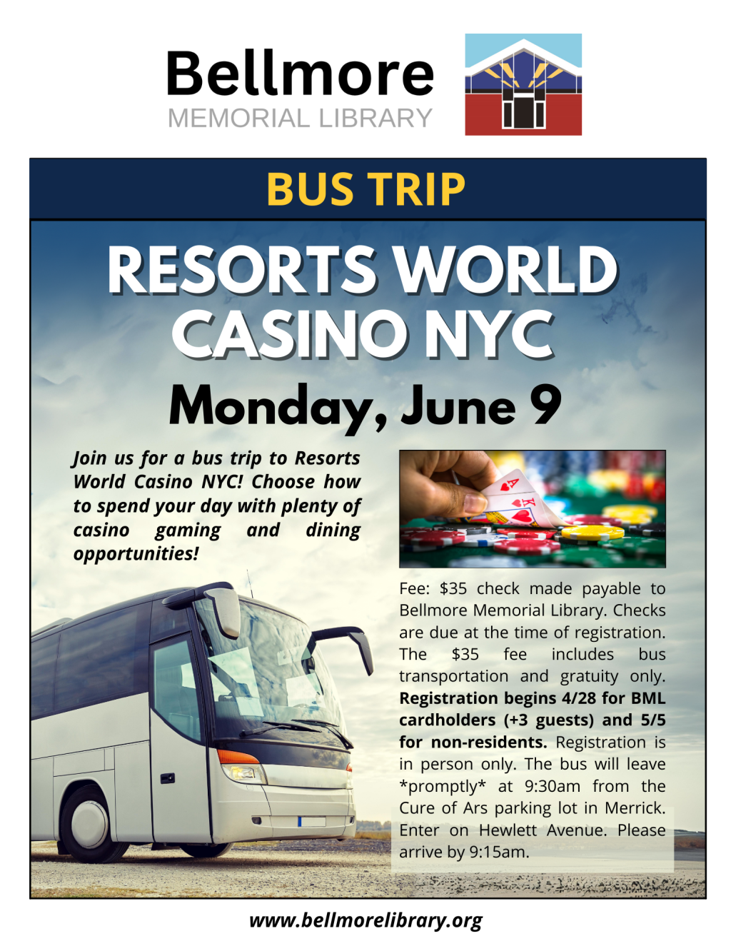 06/09/2025 | Bus Trip to Resorts World Casino NYC | Bellmore Memorial ...