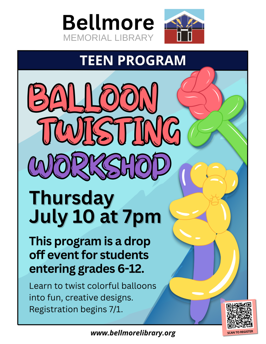 Thursday, July 10, 2025 | Balloon Twisting Workshop | Bellmore Memorial ...