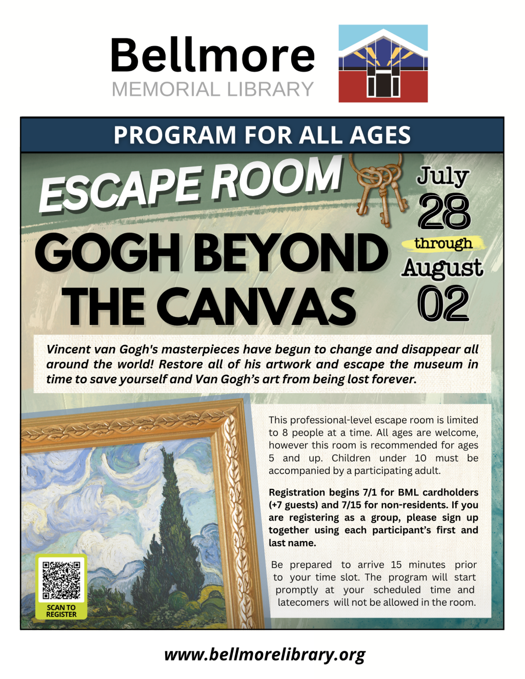 07/28/2025 | ESCAPE ROOM: Gogh Beyond the Canvas | Bellmore Memorial ...
