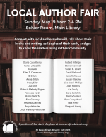 Sunday, May 19, 2024 | Local Author Fair | Beverly Public Library