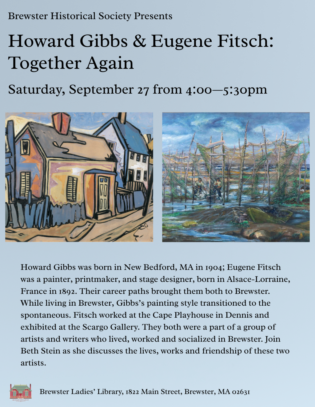 09/27/2025 | Brewster Historical Society Meeting: Howard Gibbs & Eugene ...
