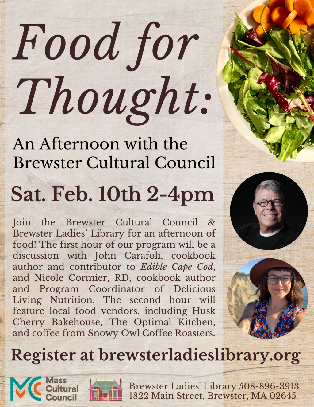 02/10/2024 | Food for Thought: An Afternoon with the Brewster Cultural ...