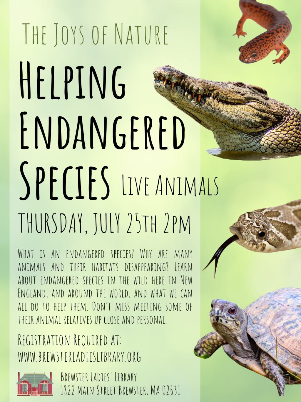 Thursday, July 25, 2024 | Live Animal Program: Helping Endangered ...