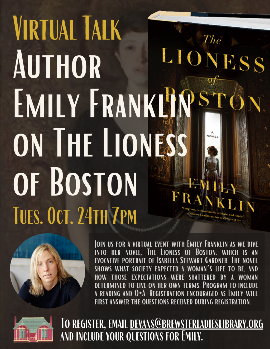 10/24/2023 | A Virtual Talk with Author Emily Franklin on The Lioness ...