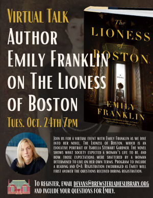 10/24/2023 | A Virtual Talk with Author Emily Franklin on The Lioness ...