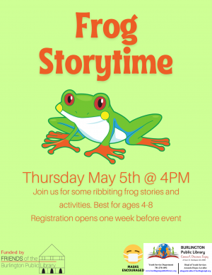 05/05/2022 | Frog Storytime (A,B,MCI) | Burlington Public Library