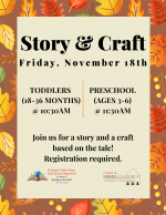 11/18/2022 | Preschool Story & Craft | Burlington Public Library