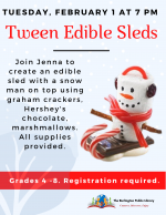 02/01/2022 | Tween Event: Edible Sleds (B,MCI) | Burlington Public Library