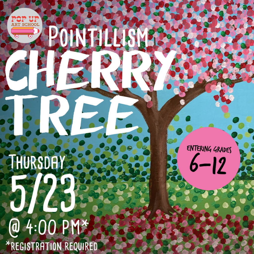 05/23/2024 | Pointillism Cherry Tree Canvas Painting with Pop Up Art ...