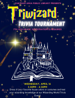 Wednesday, April 16, 2025 | YA: Triwizard Trivia Tournament | Chatham ...