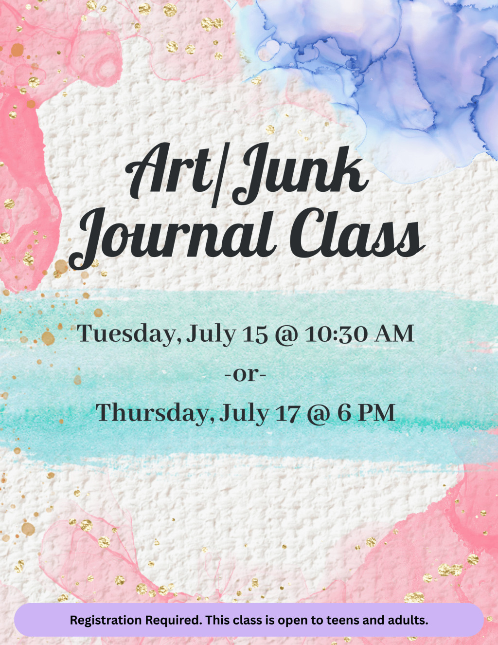 07/17/2025 | Art Journal and Junk Journal Class | Dover Public Library