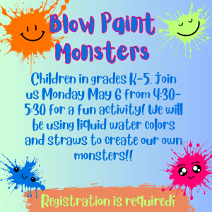 05/06/2024 | Blow Paint Monsters | Parker Memorial Library