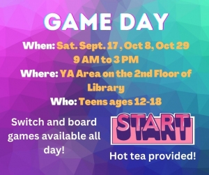 09/17/2022 | YA Game Day | Parker Memorial Library