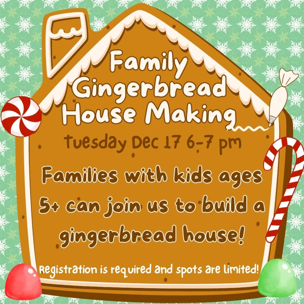 12/17/2024 | Family Gingerbread House Making | Parker Memorial Library