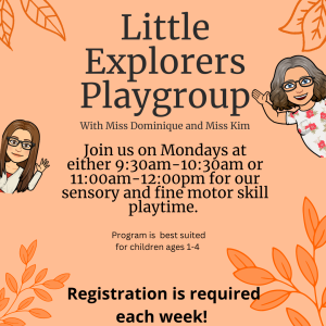 12/16/2024 | Little Explorers Playgroup: A sensory and fine motor skill playtime | Parker ...