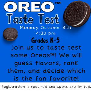 10/03/2022 | Oreo Taste Test | Parker Memorial Library