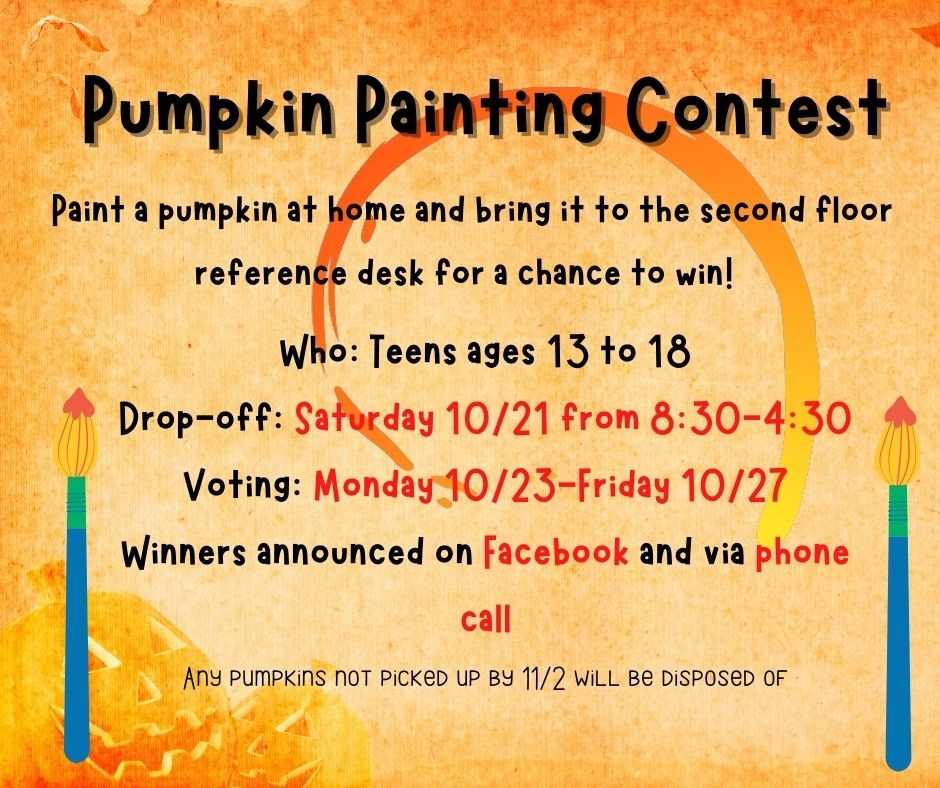 10/16/2023 | YA Pumpkin Painting Contest | Parker Memorial Library