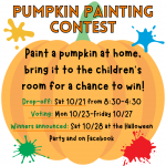 10/21/2023 | Children's Pumpkin Painting Contest | Parker Memorial Library