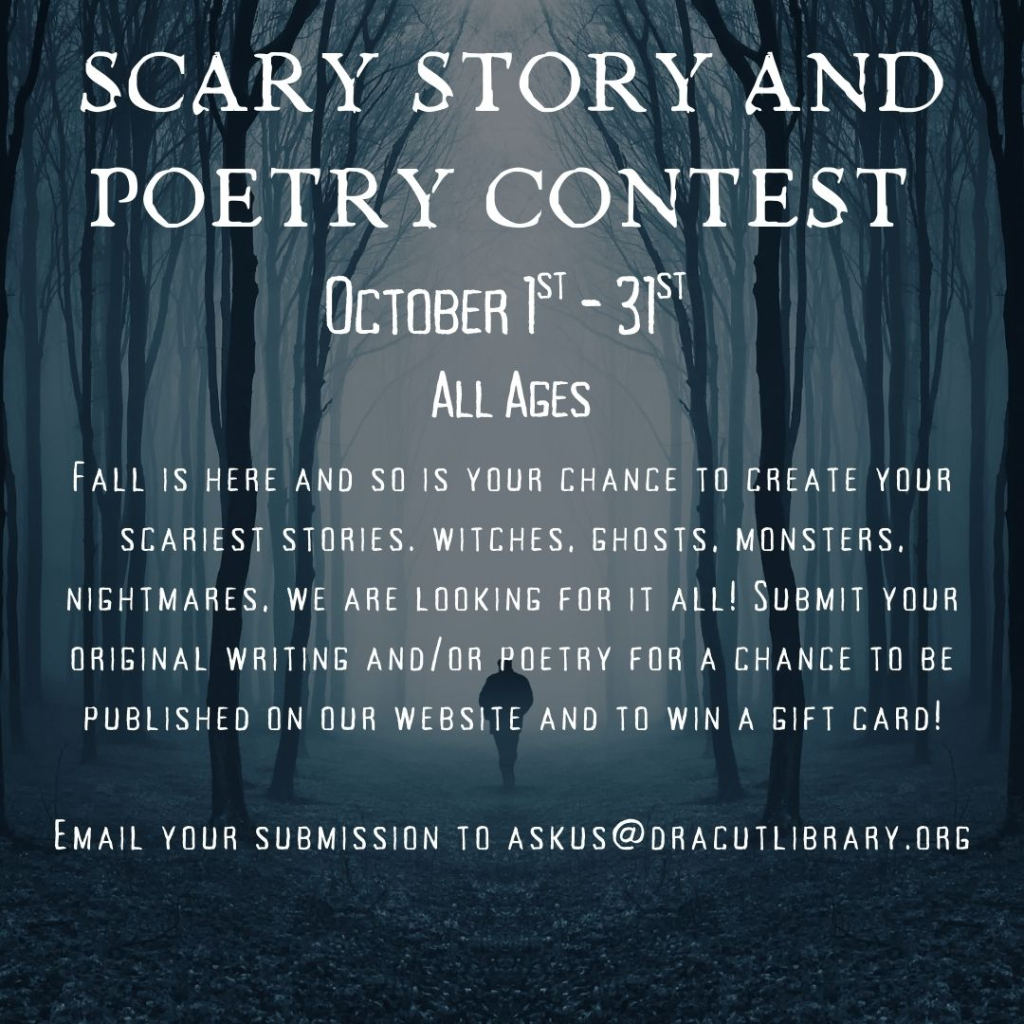 Wednesday, October 1, 2025 | Scary Story Contest | Parker Memorial Library