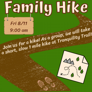 08/11/2023 | Family Hike @ Tranquility Trail | Parker Memorial Library