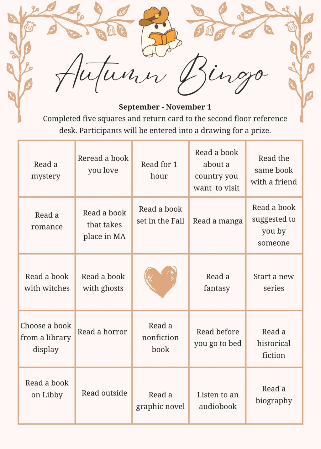 09/09/2024 | Teen and Tween Bingo Card | Parker Memorial Library