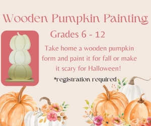 10/16/2023 | YA Wooden Pumpkins | Parker Memorial Library