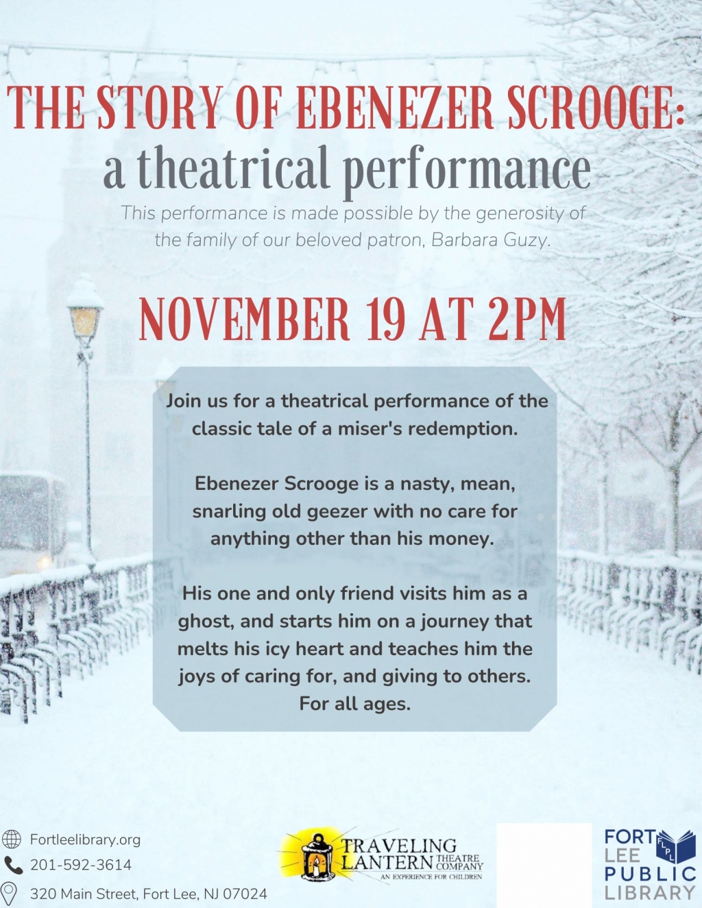 11/19/2022 | The Story of Ebenezer Scrooge | Fort Lee Public Library